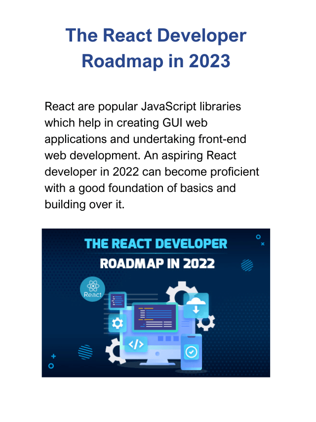 The React Developer Roadmap in 2023 The React Developer Roadmap in 2023